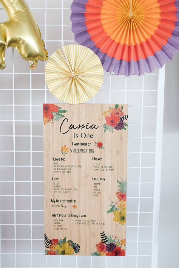 Rainbow Flowers Birthday Board - CMC Gold - CMC Gold