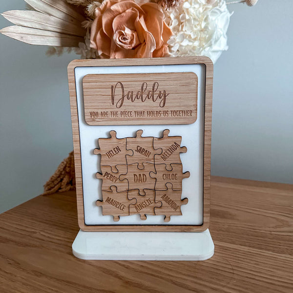 Dad Puzzle Piece Plaque - CMC Gold