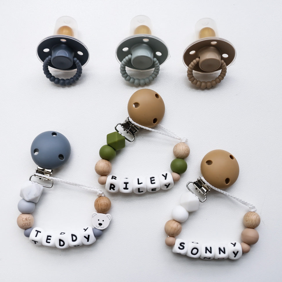 Personalised Dummy Clips & Chains - Unique & Safe - CMC Gold - CMC Gold