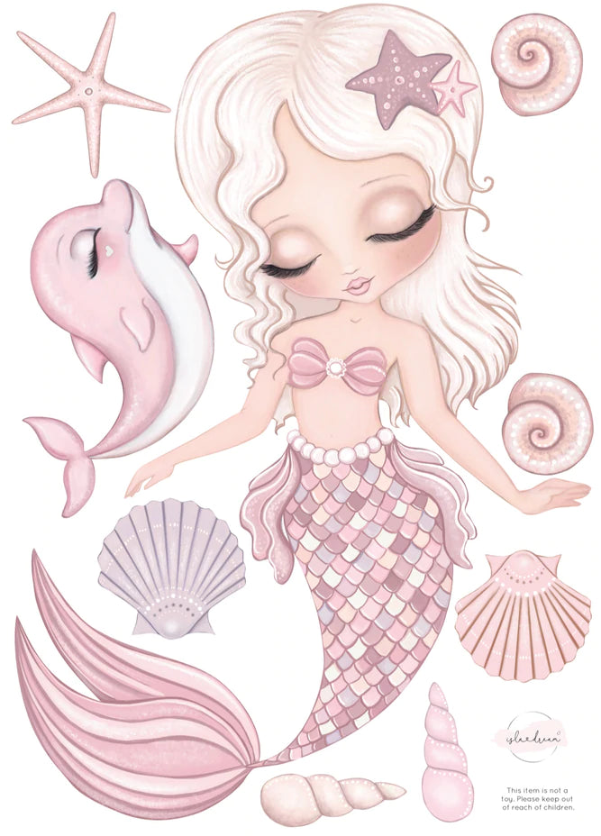 Jasmine mermaid Fabric Wall Decals A2 Removable Fabric Wall Decals Isla Dream